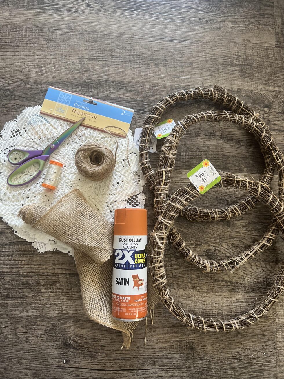 How To Make A Pumpkin Using Dollar Tree Bamboo Wreaths - The Shabby Tree