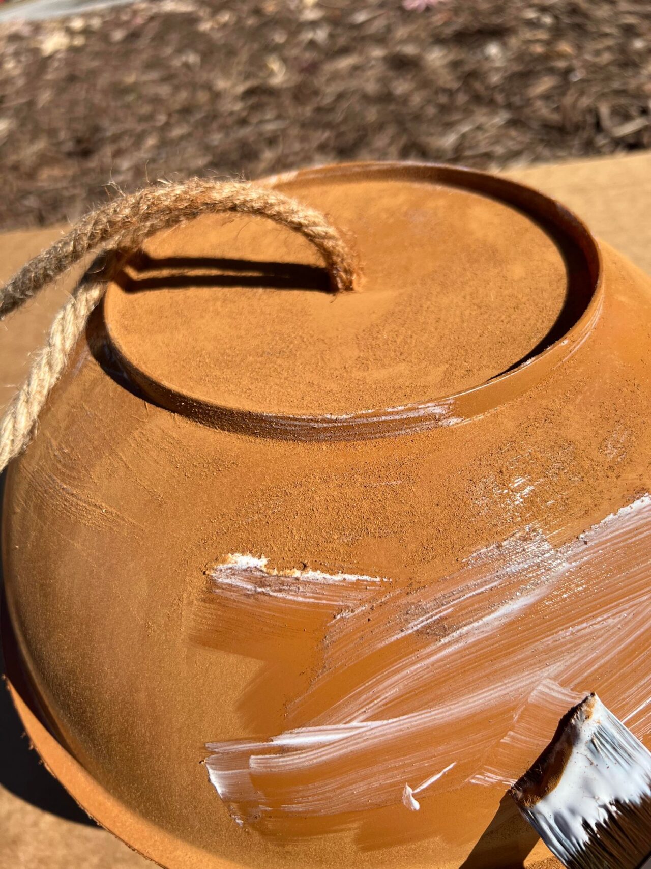 How To Make A Rusty Bell Out Of Plastic Bowls - The Shabby Tree