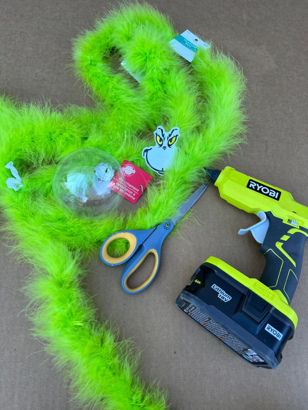 How To Make A Grinch Ornament - The Shabby Tree