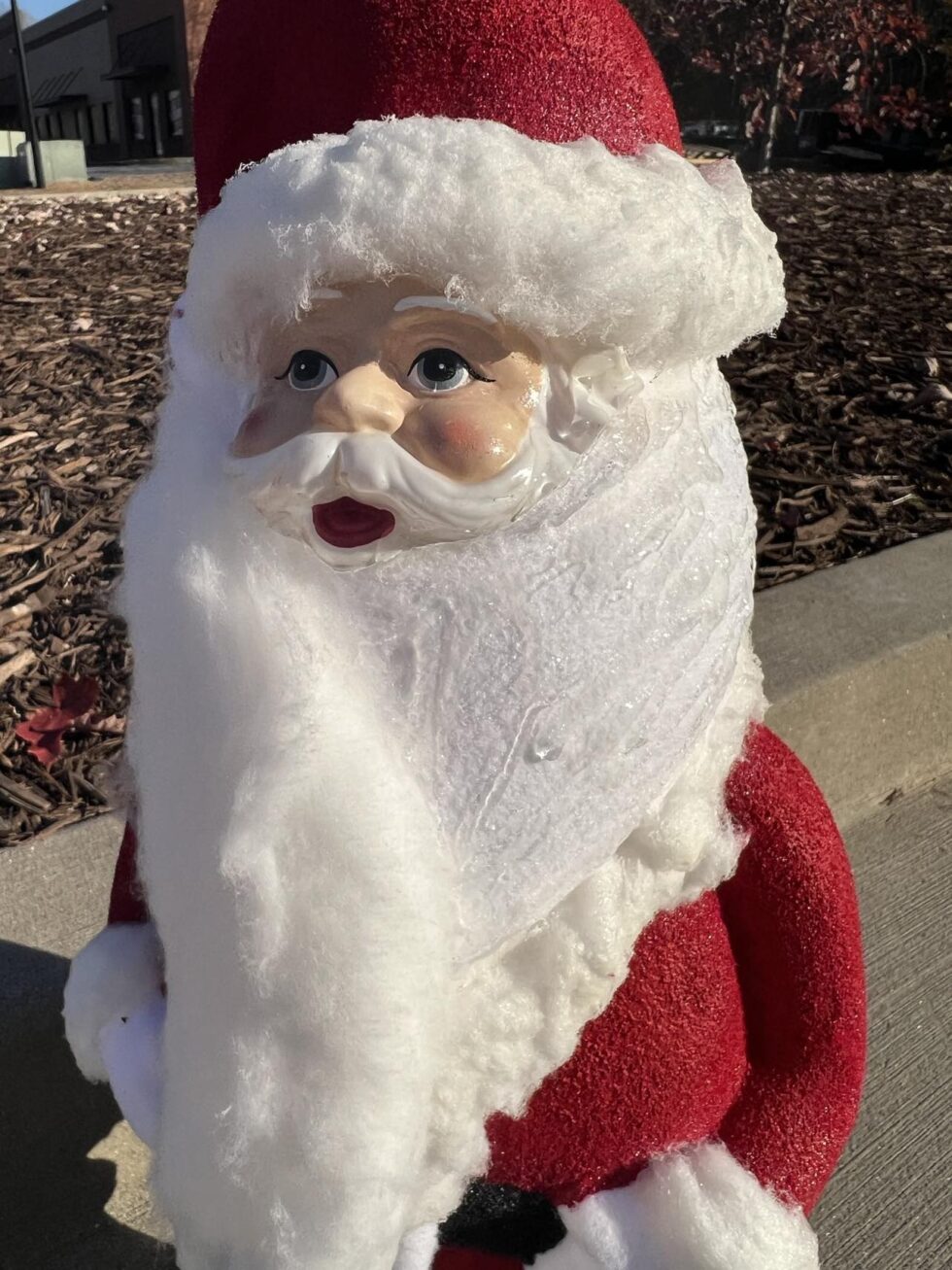 Walmart Flocked Santa Makeover - The Shabby Tree