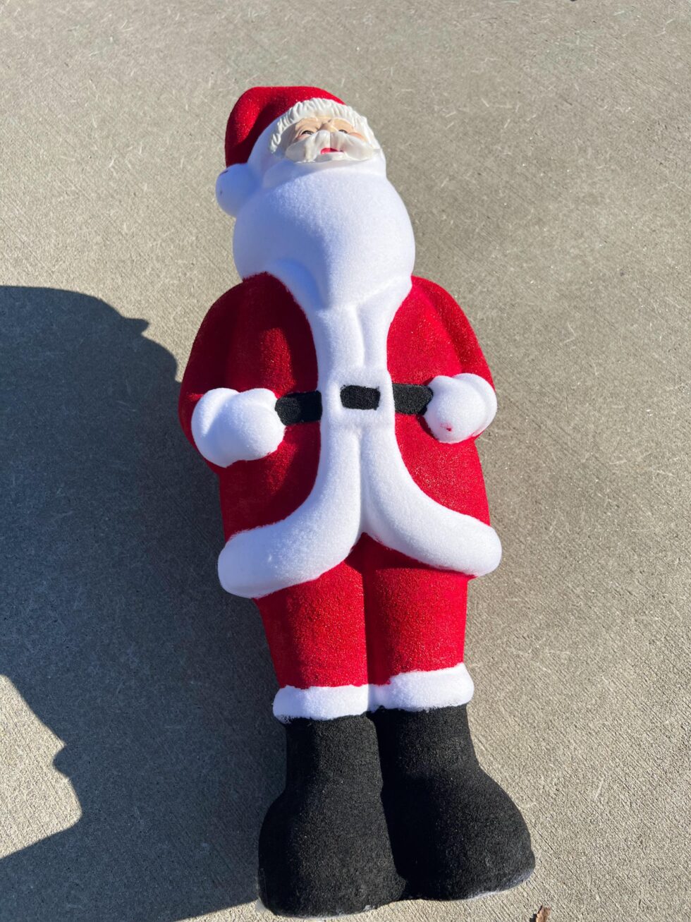 Walmart Flocked Santa Makeover - The Shabby Tree