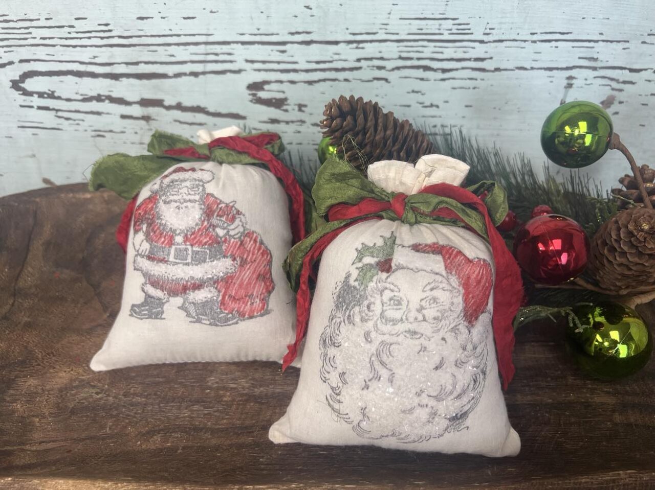 DIY Christmas Decor Using A Muslin Sack - The Shabby Tree