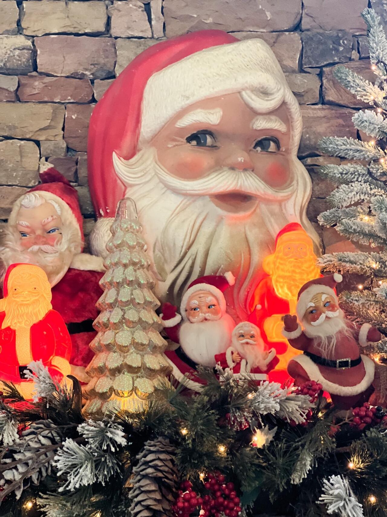Vintage Santas Throughout My Home - The Shabby Tree