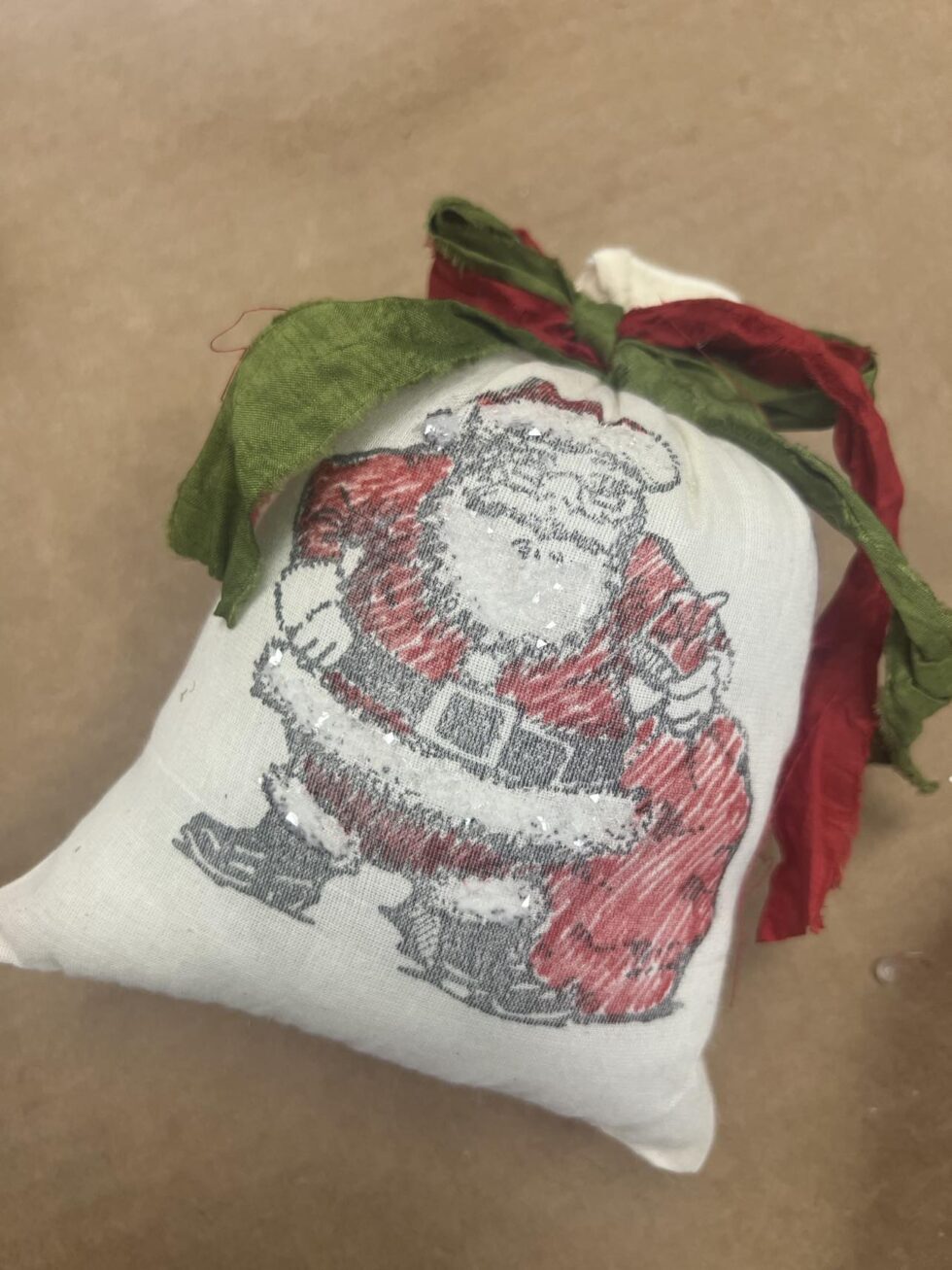 DIY Christmas Decor Using A Muslin Sack - The Shabby Tree