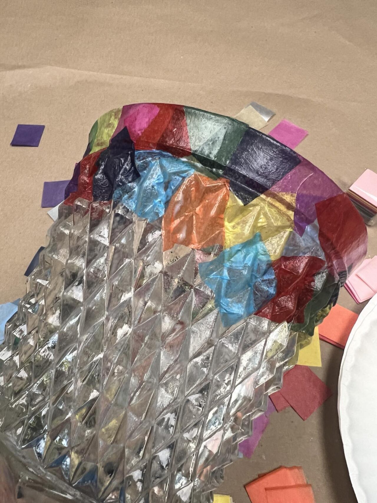 How To Use Tissue Paper On Glass - The Shabby Tree