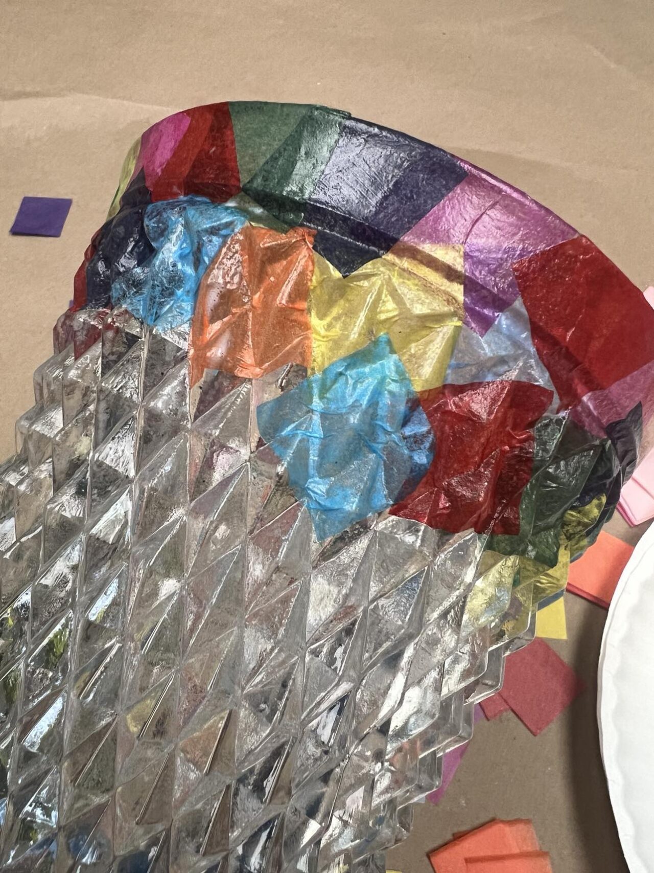 How To Use Tissue Paper On Glass - The Shabby Tree