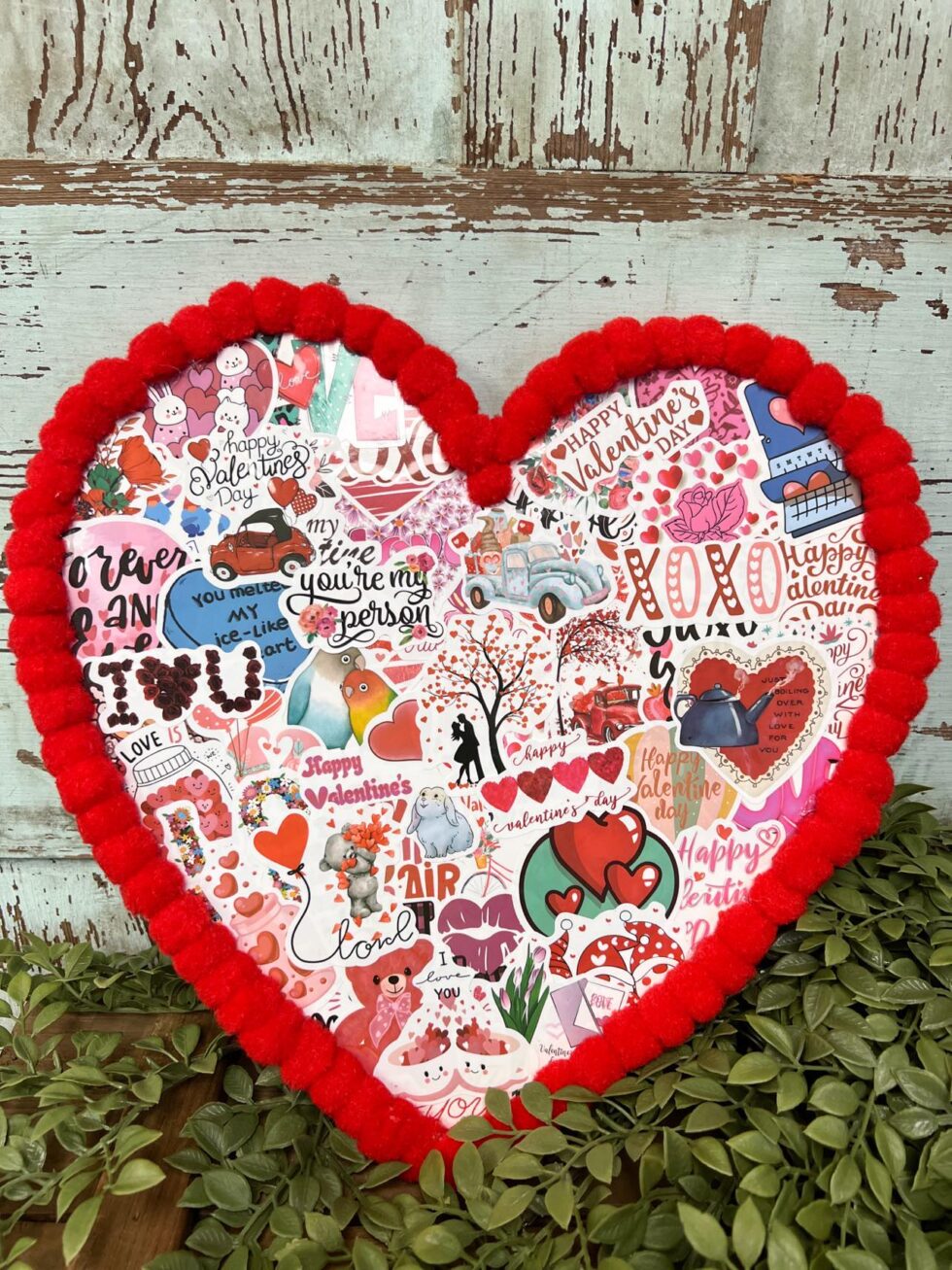 How To Make A Heart Out Of Stickers - The Shabby Tree