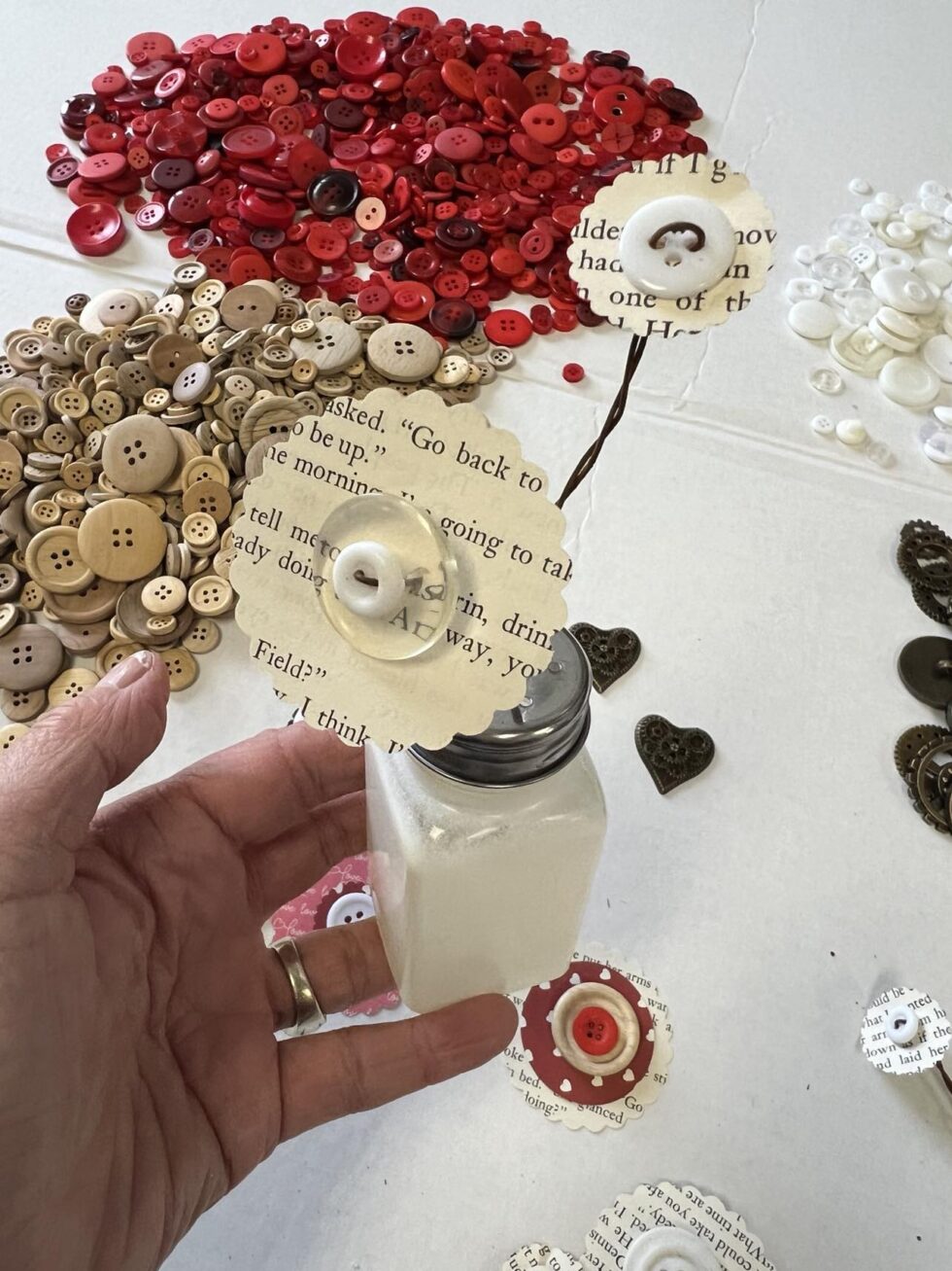 How To Make Flowers Out Of Buttons - The Shabby Tree