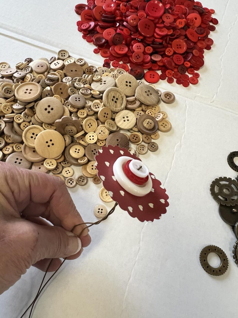 How To Make Flowers Out Of Buttons - The Shabby Tree