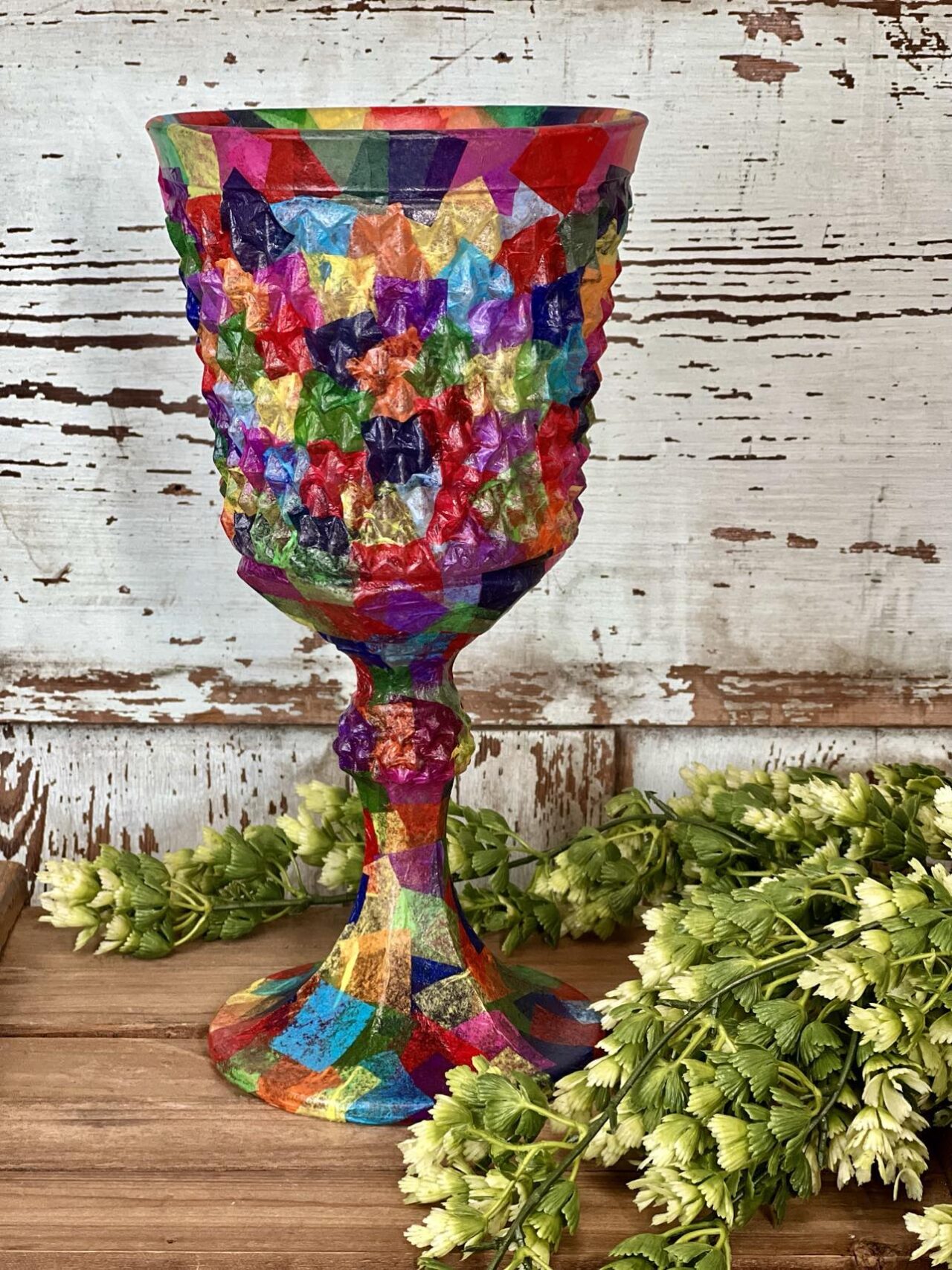 How To Use Tissue Paper On Glass - The Shabby Tree