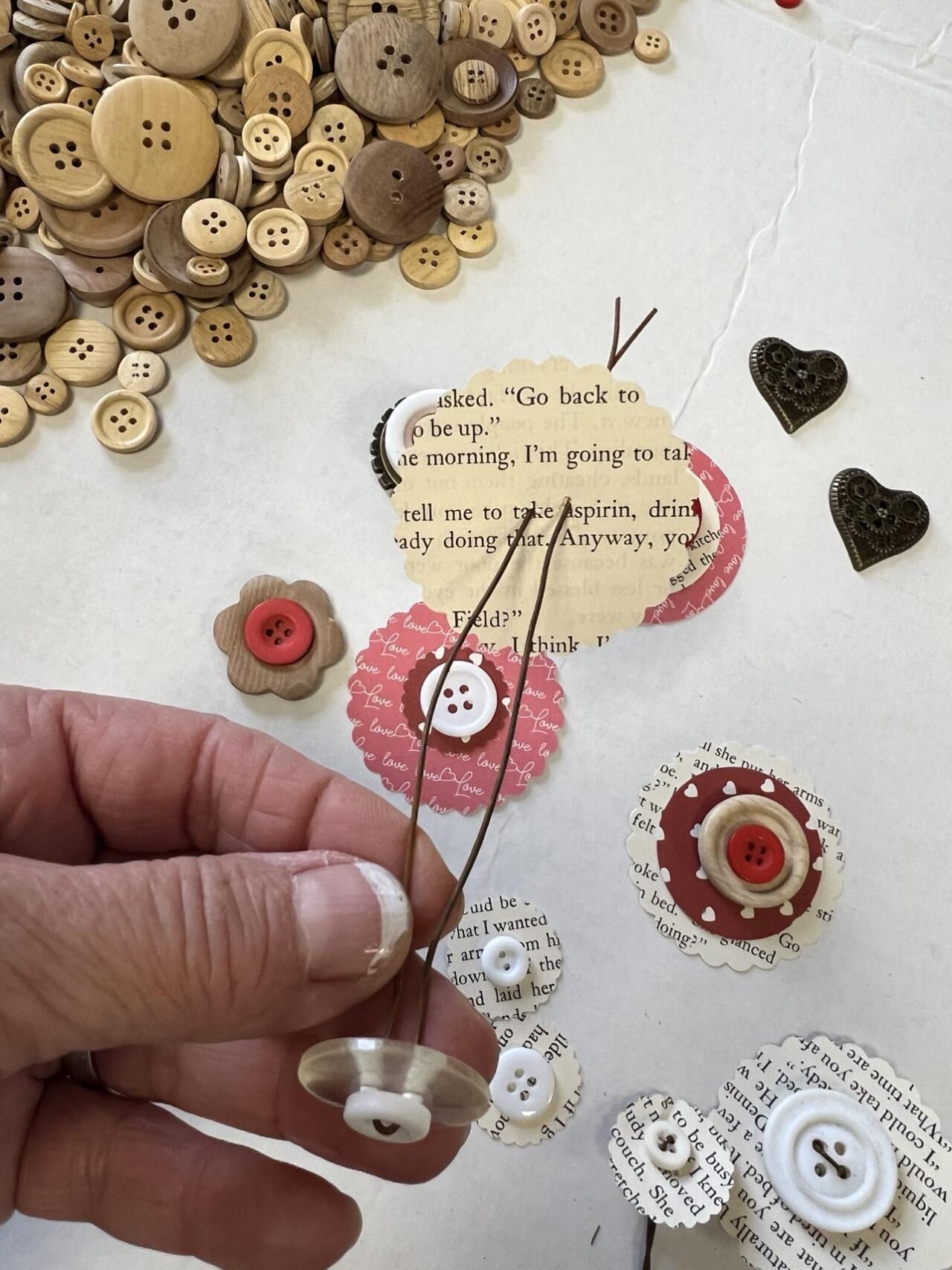 How To Make Flowers Out Of Buttons - The Shabby Tree