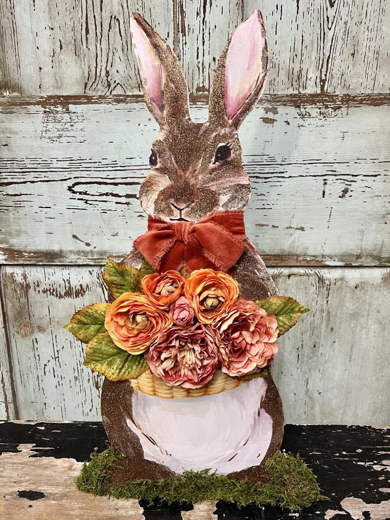 Dollar Tree Plus Metal Bunny Makeover - The Shabby Tree