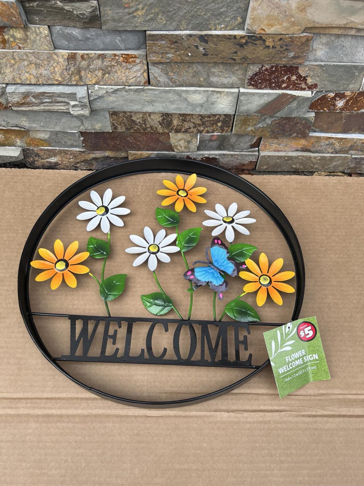 Dollar Tree Plus Flower Welcome Sign Makeover - The Shabby Tree