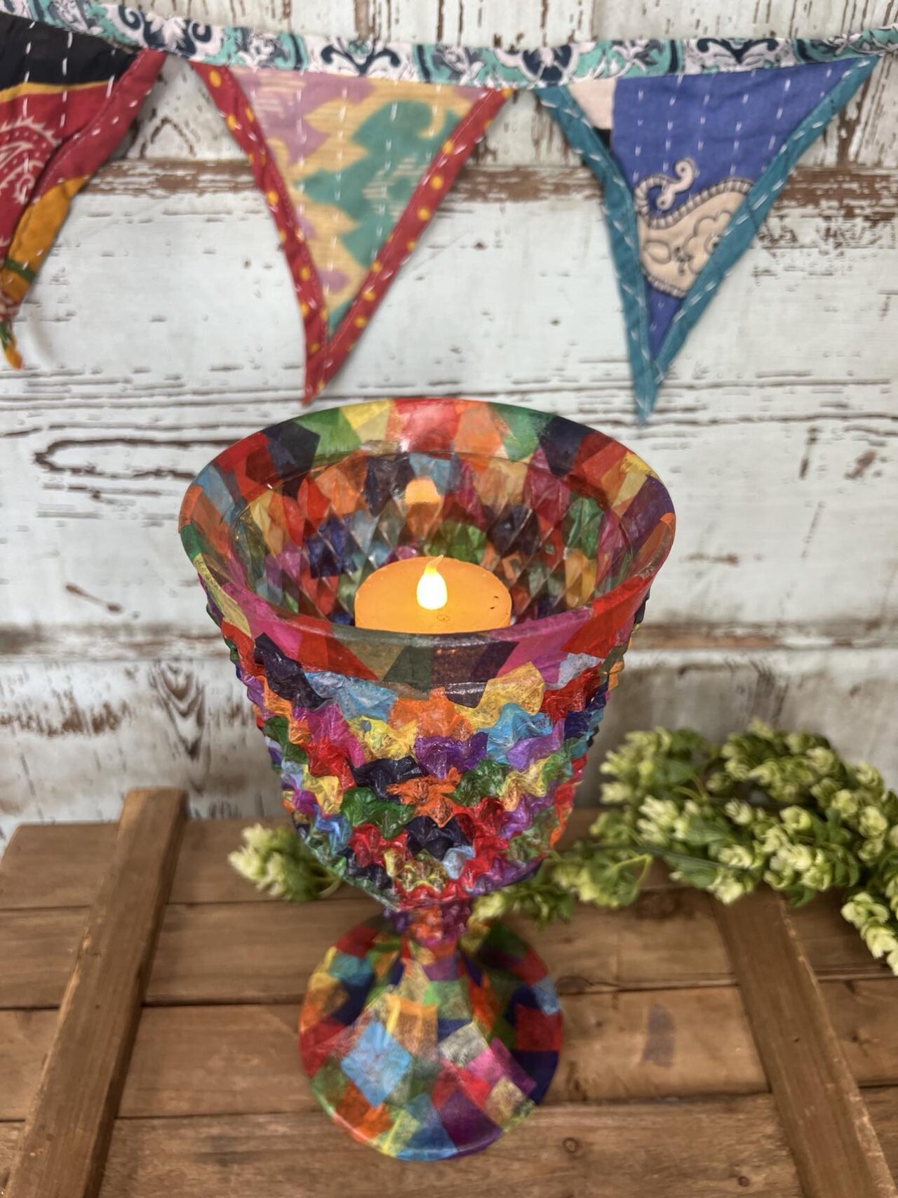 How To Use Tissue Paper On Glass - The Shabby Tree