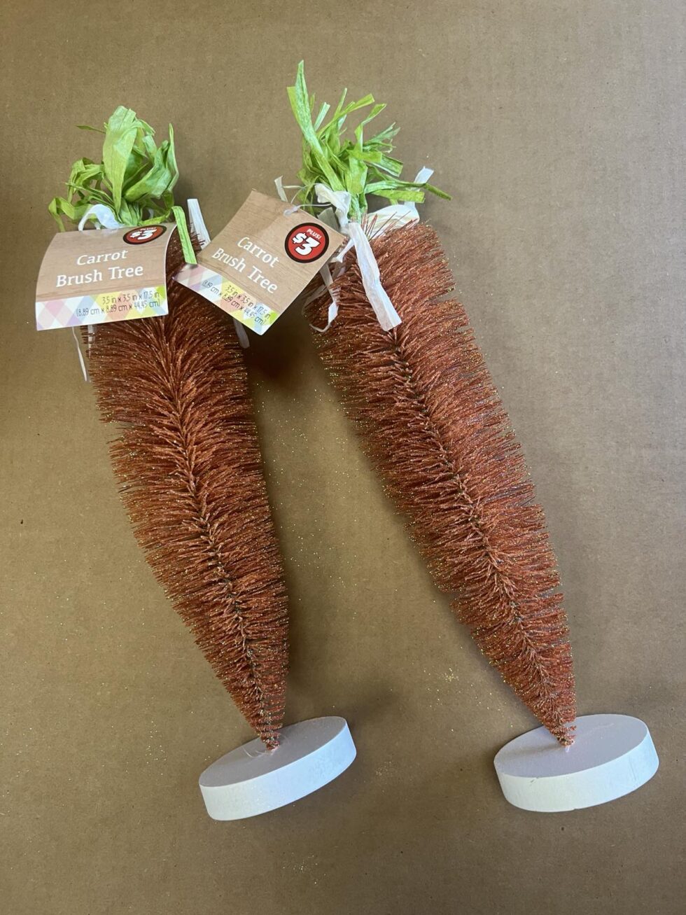 Easter Decoration Using Carrot Brush Trees From Dollar Tree Plus - The ...