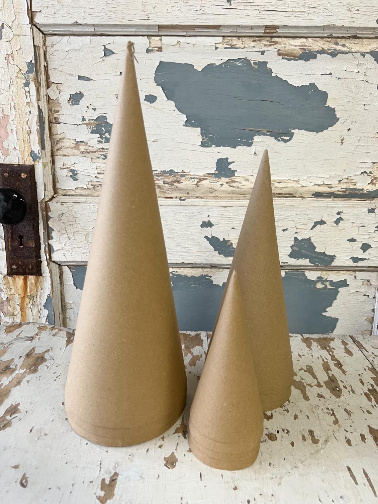 Paper Mache Cone Makeover - The Shabby Tree