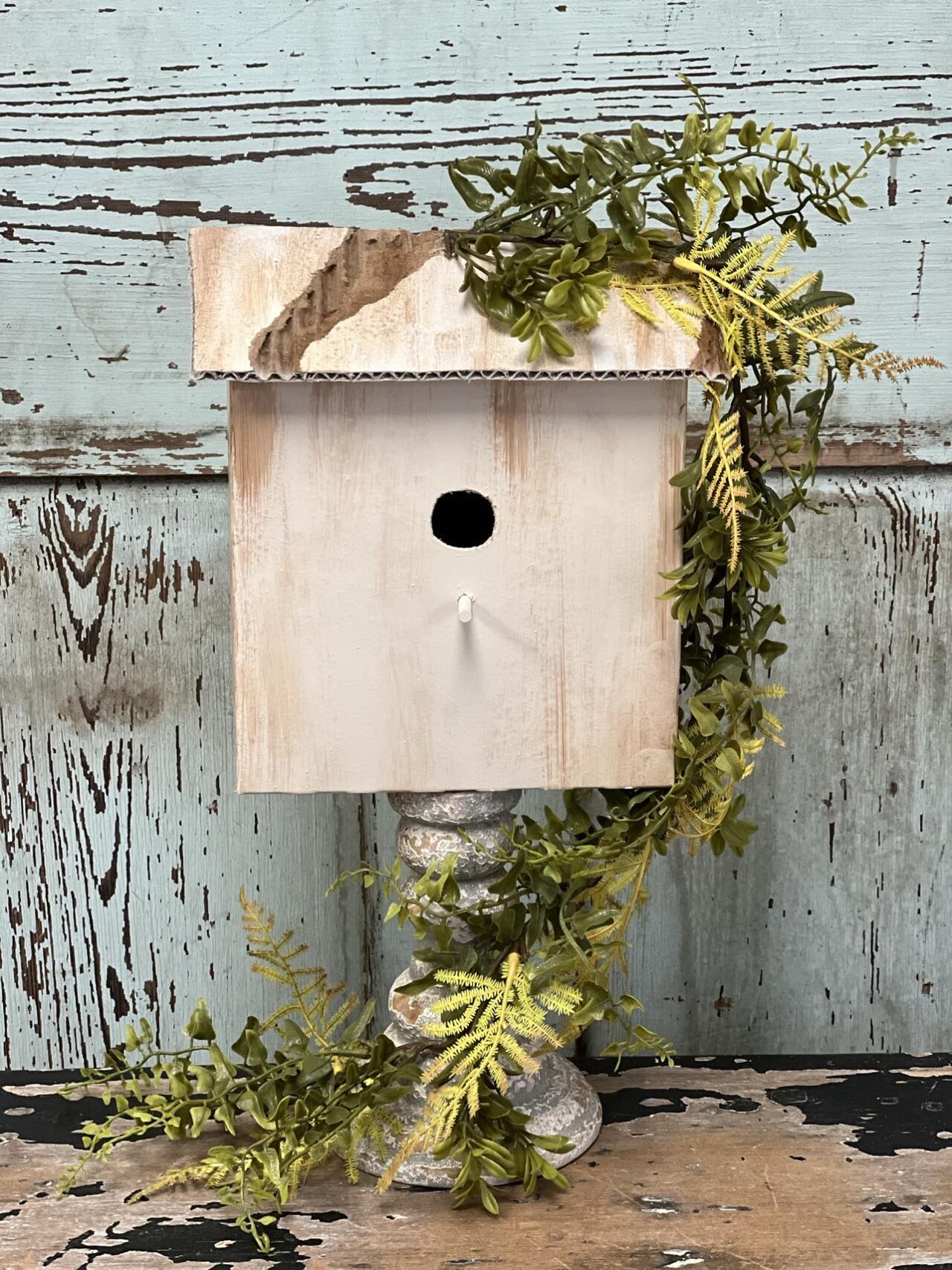 How To Make A Birdhouse Out Of A Recycled Box - The Shabby Tree