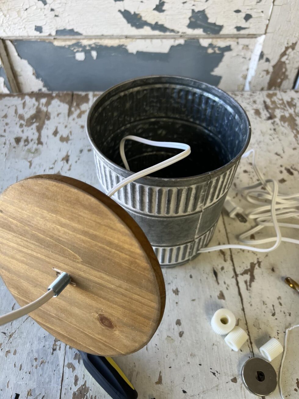 How To Make A Lamp Out Of A Container - The Shabby Tree