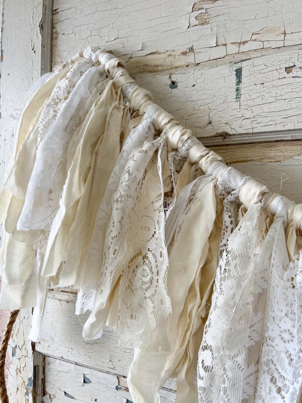 How To Make A Fabric Rag Garland - The Shabby Tree