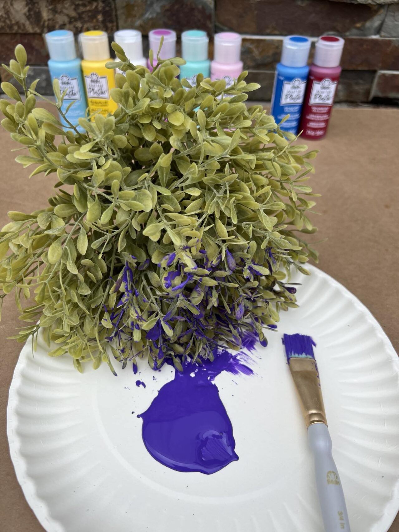 How To Use Paint For Plastic On Greenery - The Shabby Tree