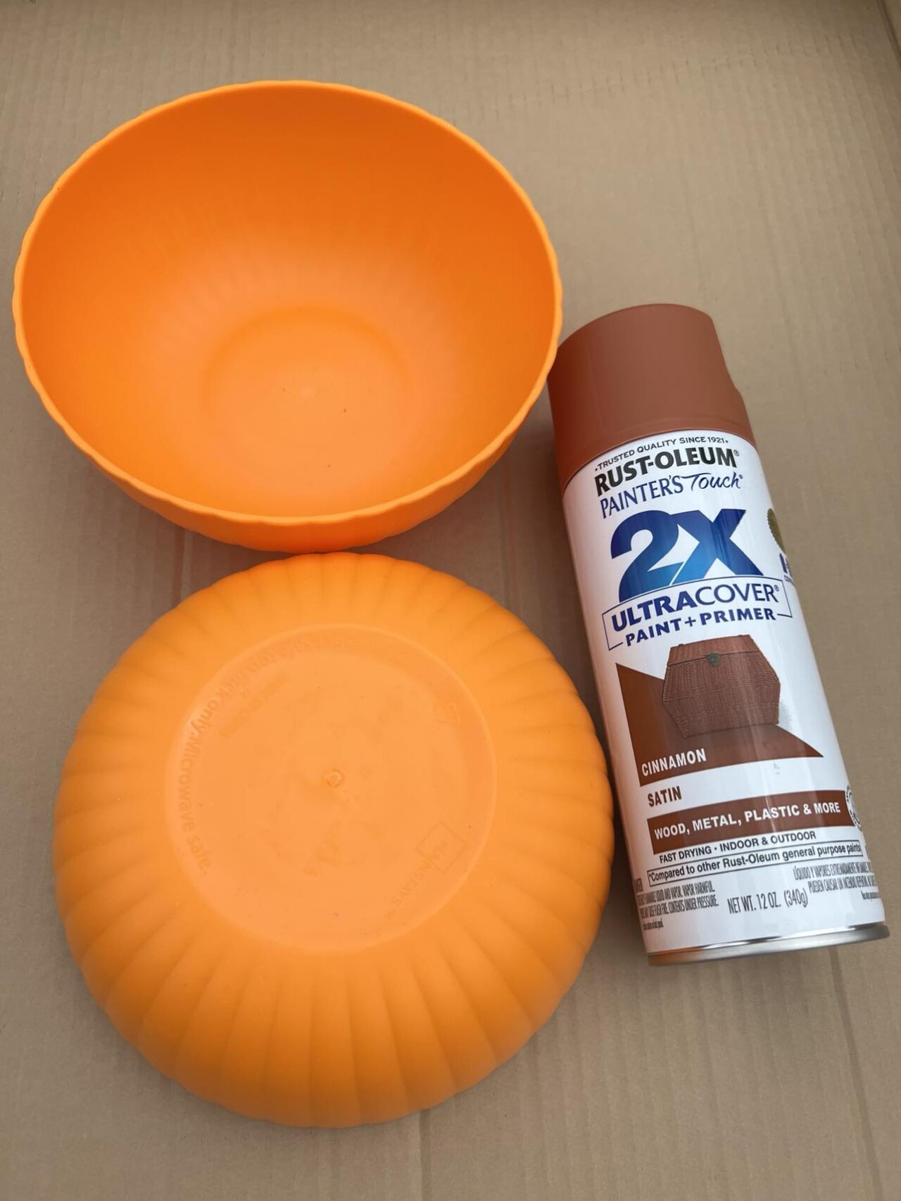 How To Make A Pumpkin Out Of Plastic Bowles - The Shabby Tree