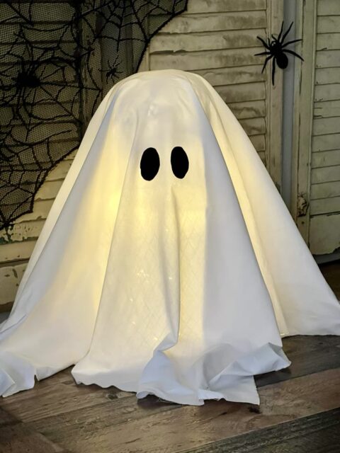 How To Make A Light Up Ghost Using Dollar Tree Items - The Shabby Tree