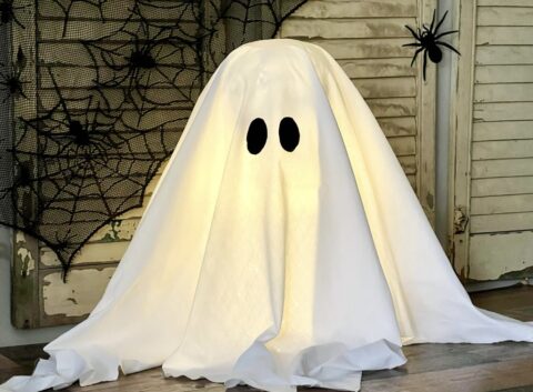 How To Make A Light Up Ghost Using Dollar Tree Items - The Shabby Tree