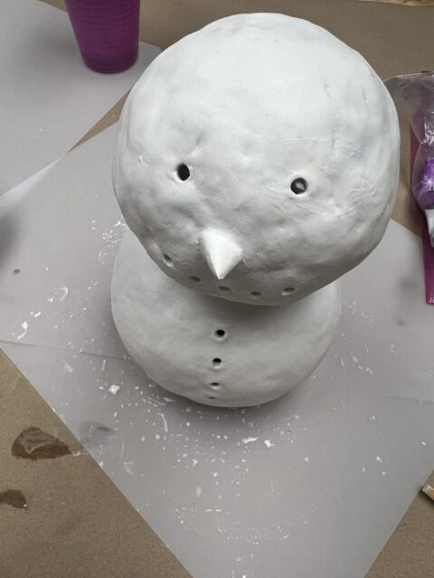 DIY Air Dry Clay Snowman - The Shabby Tree