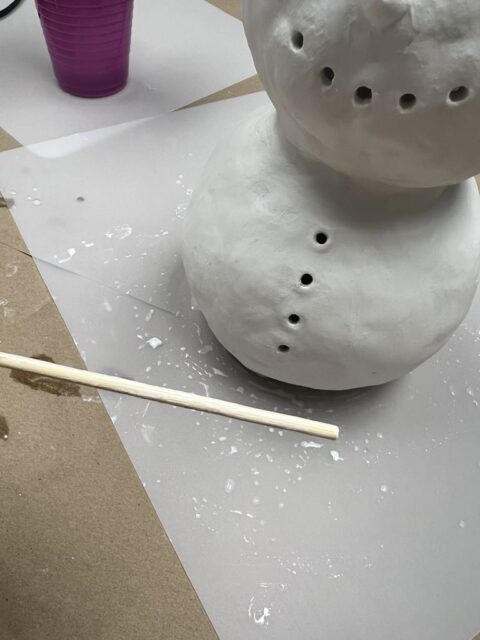 DIY Air Dry Clay Snowman - The Shabby Tree