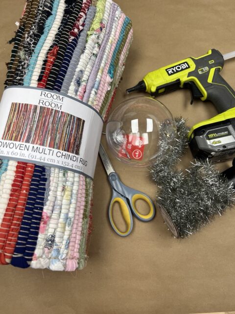 DIY Ornament Using A Five Below Rag Rug - The Shabby Tree