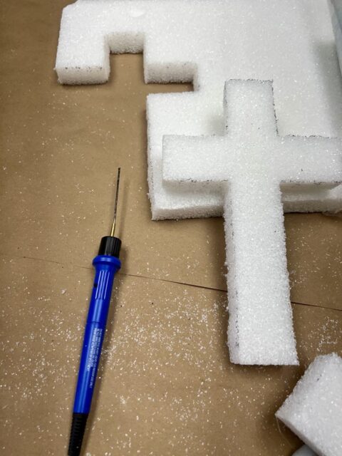 Styrofoam Cross Craft Using Air Dry Clay - The Shabby Tree