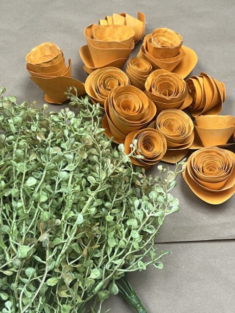 DIY Carrot Using Paper Plate Roses - The Shabby Tree