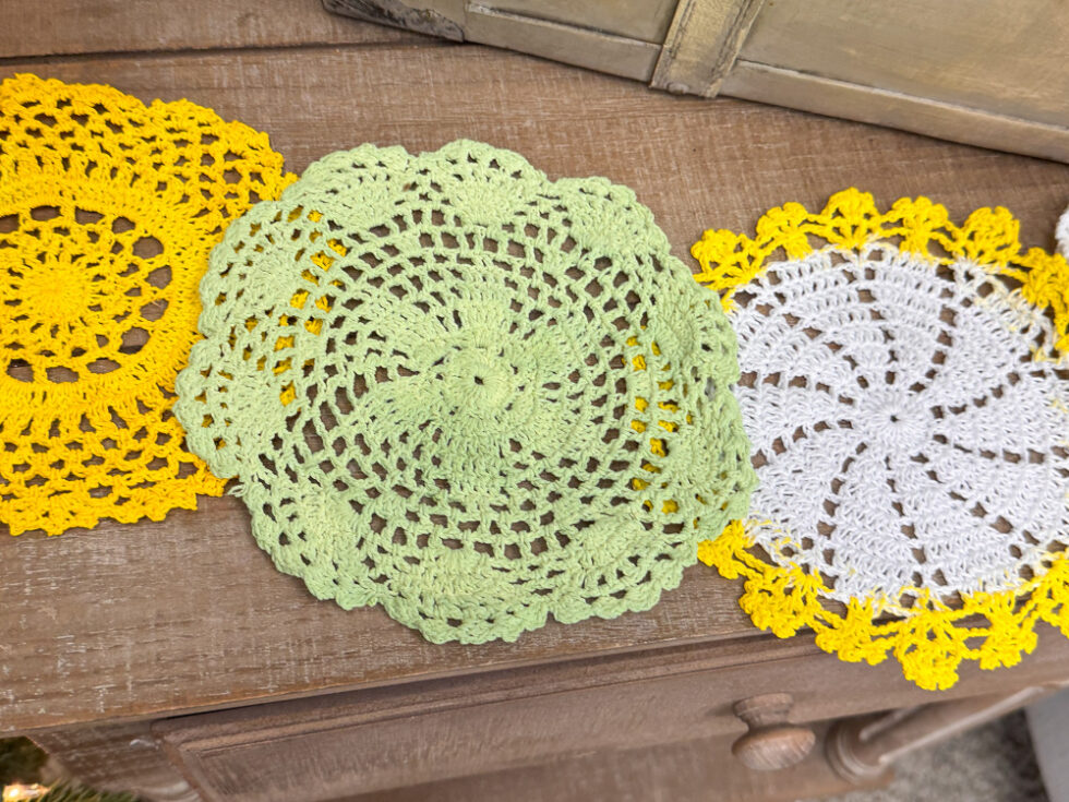 How to Dye Doilies with Acrylic Paint - The Shabby Tree