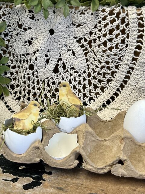 Egg Craft Using A Chick Napkin - The Shabby Tree
