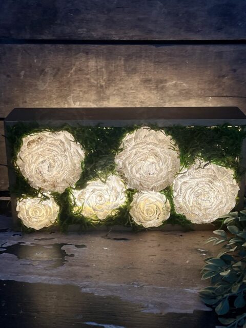 DIY Light Up Resin Flowers Using Resin And A Shadow Box - The Shabby Tree