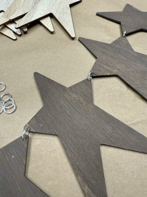 DIY Star Decoration Using Wooden Stars - The Shabby Tree
