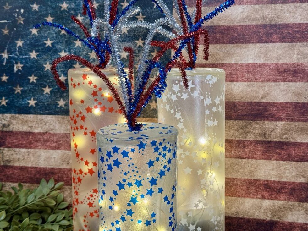 Diy Light Up Americana Fire Crackers Using Dollar Tree Table Runners ...