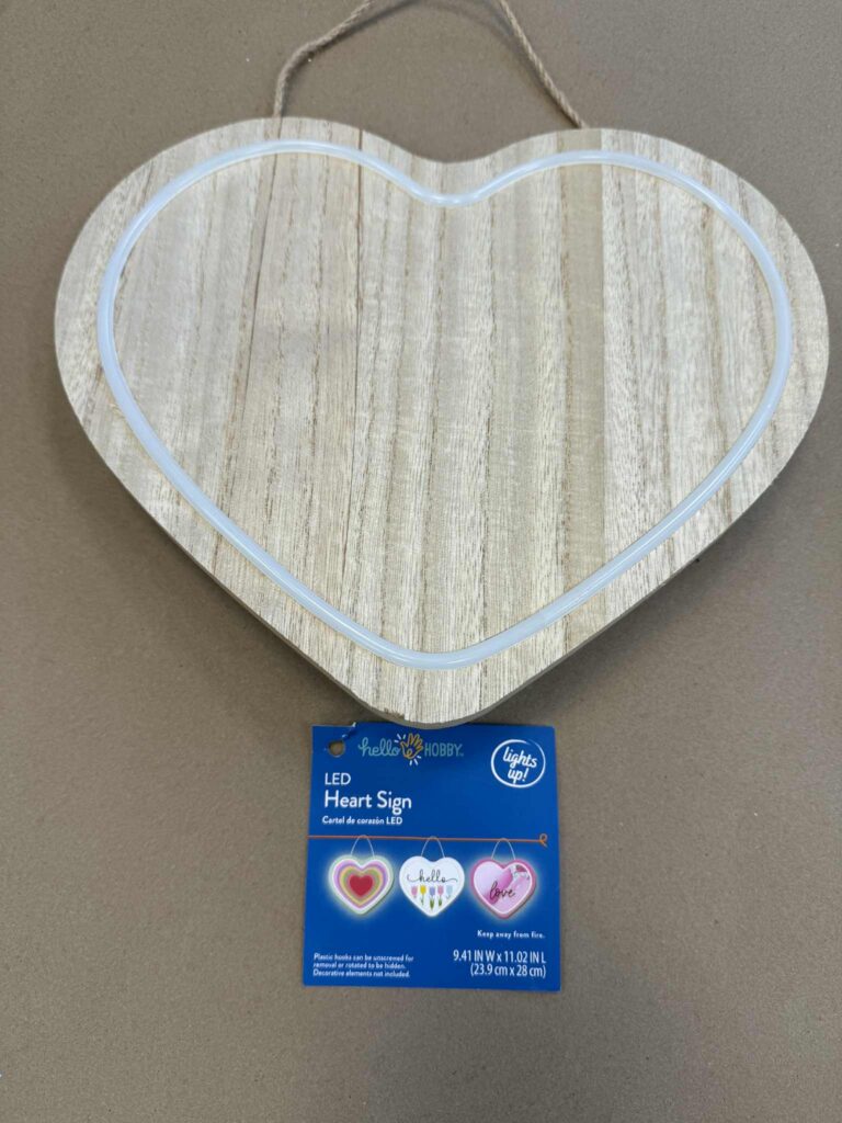 LED Heart Sign From Walmart Makeover - The Shabby Tree