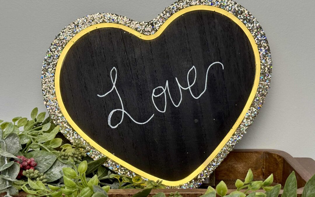 LED Heart Sign From Walmart Makeover - The Shabby Tree