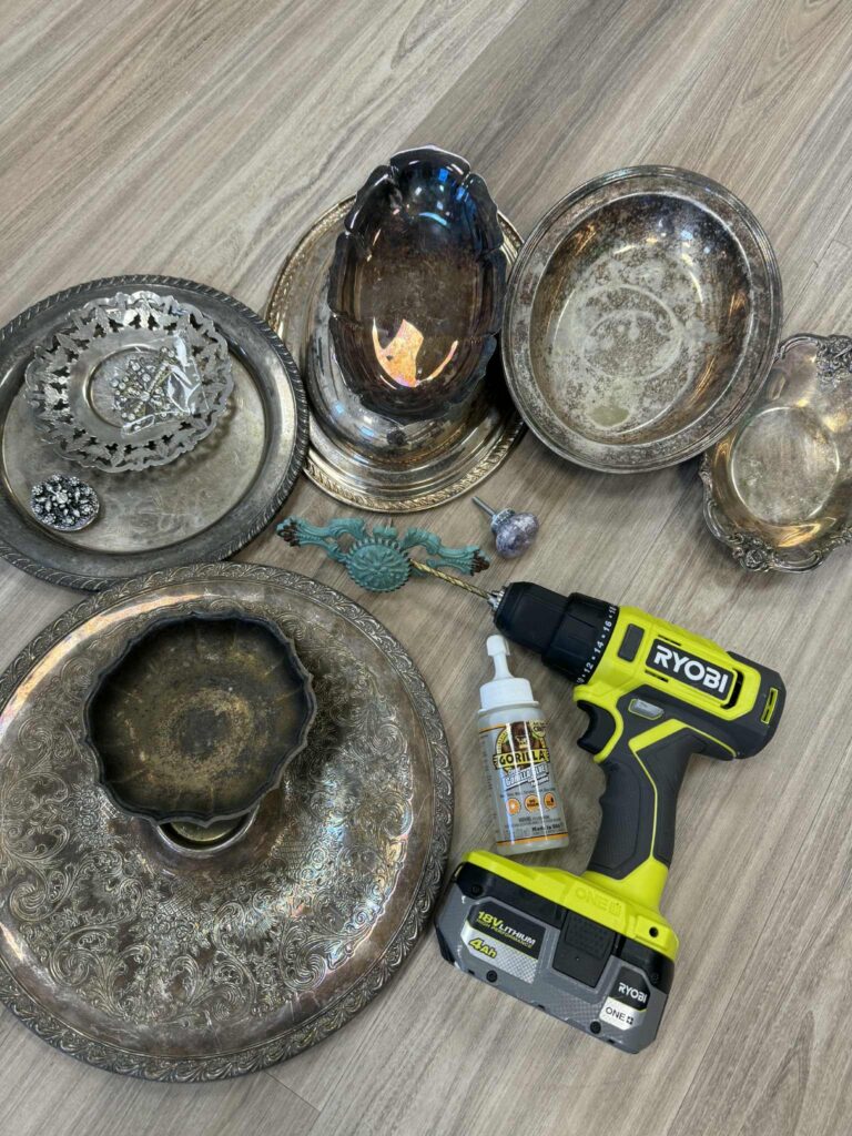 DIY Wreath Using Old Silver - The Shabby Tree