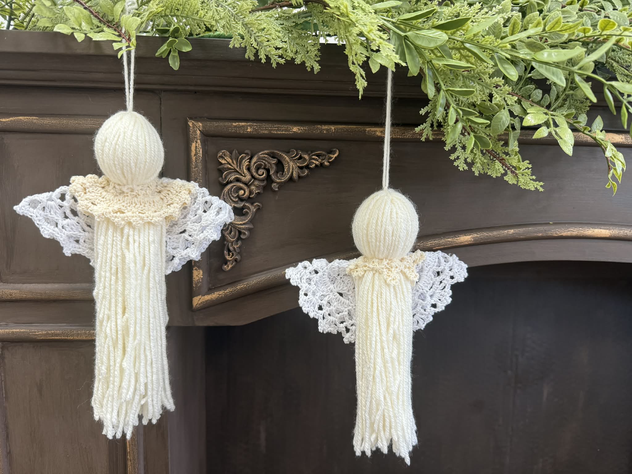 How To Make A DIY Yarn Angel With Doilies - The Shabby Tree